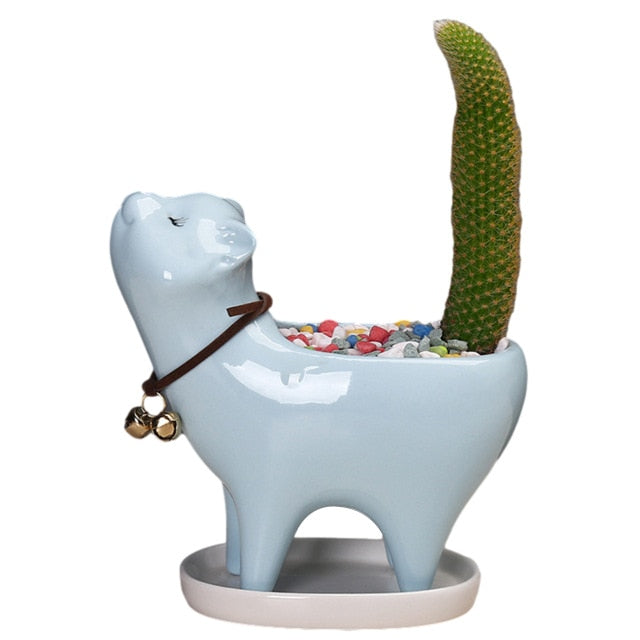 High Quality Cute Cat Shaped Ceramic Flower Pot | www.geexdepot.com ...